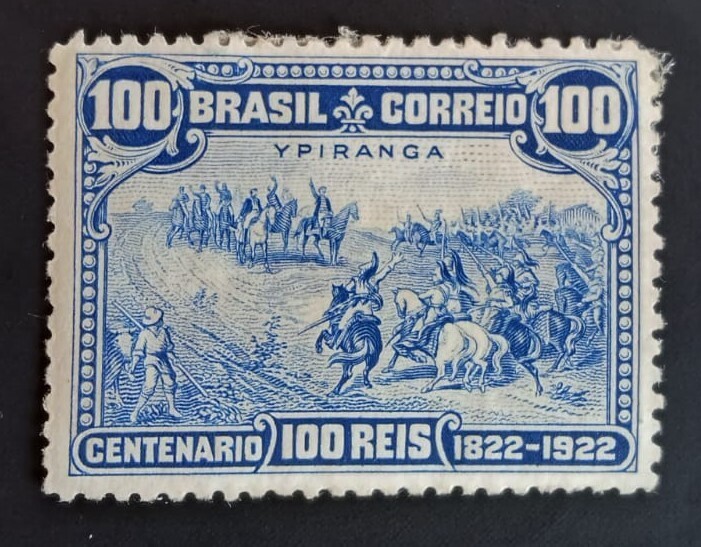 Brazil stamp MH Declaration of Ypiranga engraving, ultra, perf 14 as ...
