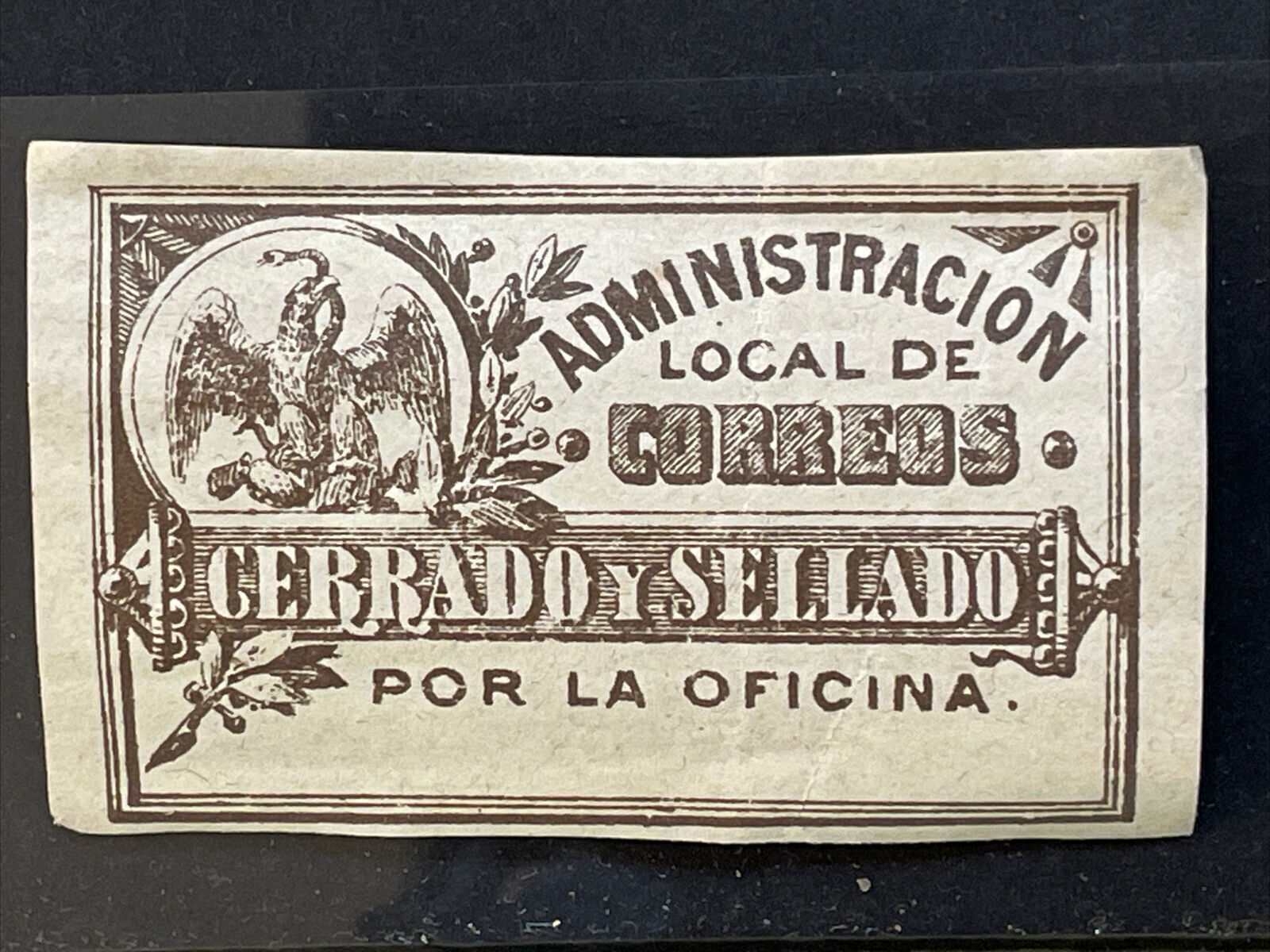 MEXICO, 1893. Brown Official Seal, Cerrado Y Sellado, MNH | Central ...