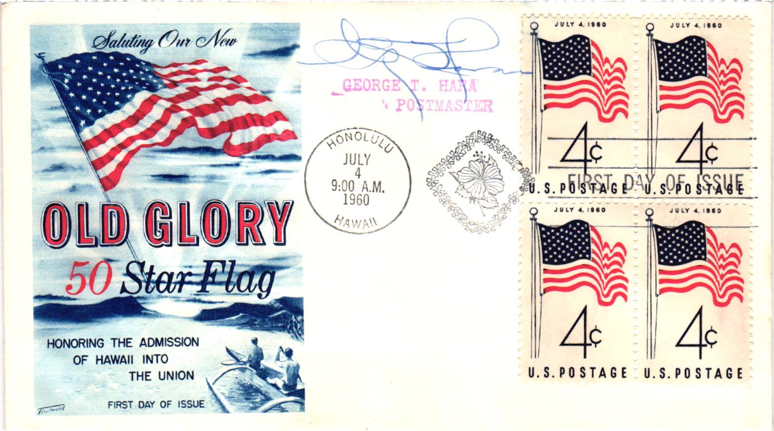 #1153 50-Star Flag – Signed by Postmaster – Fleetwood Cachet | United ...