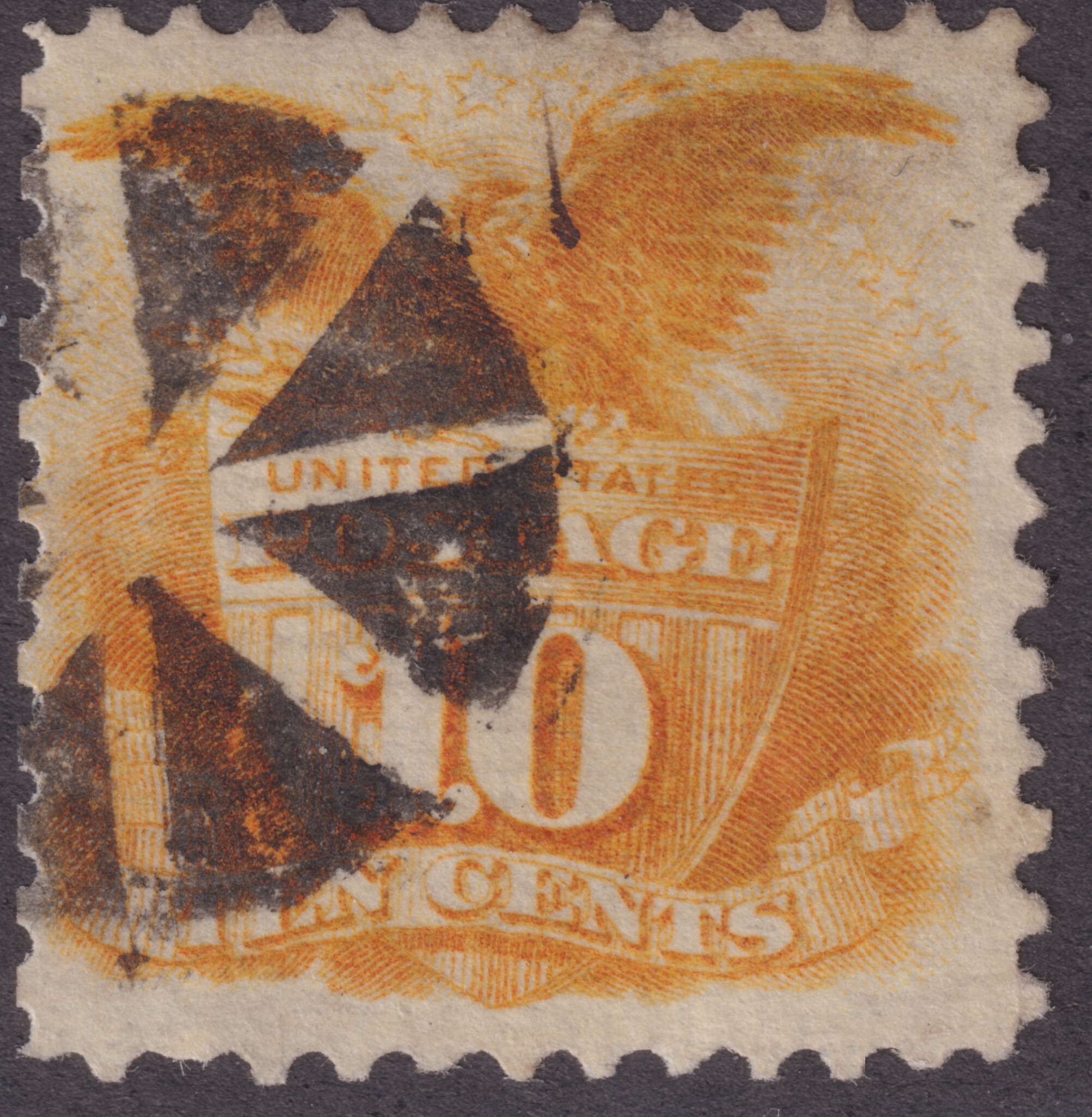 U.S. Sc# 116 "Shield and Eagle" 10¢ issue 1869 used fancy cancel CV ...