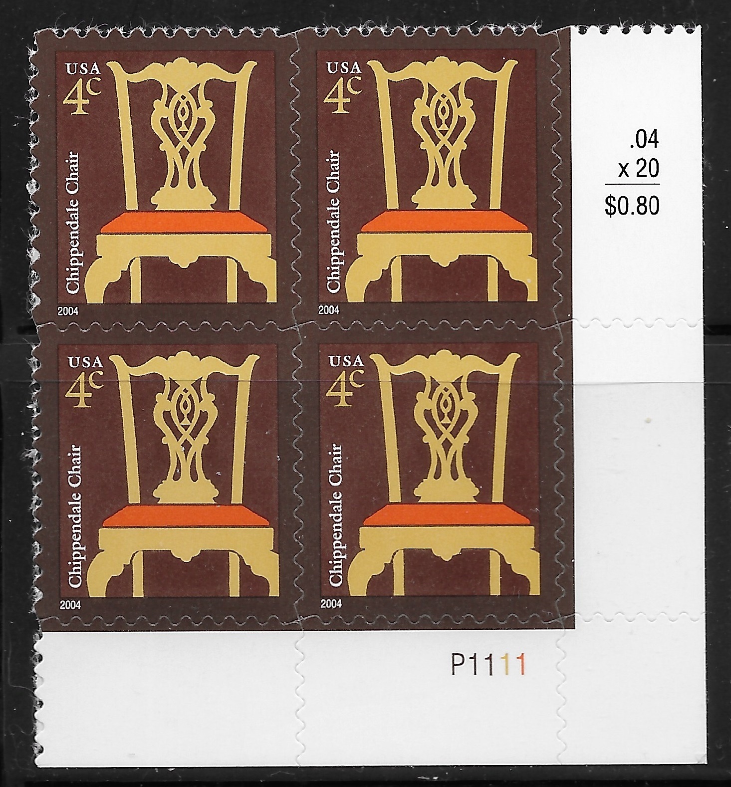 US #3755 4c American Design - Chippendale Chair ~ MNH | United States ...