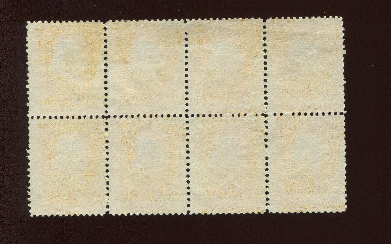 O1Sb Agriculture Dept Official Ribbed Paper Specimen Block of 8 Stamps ...