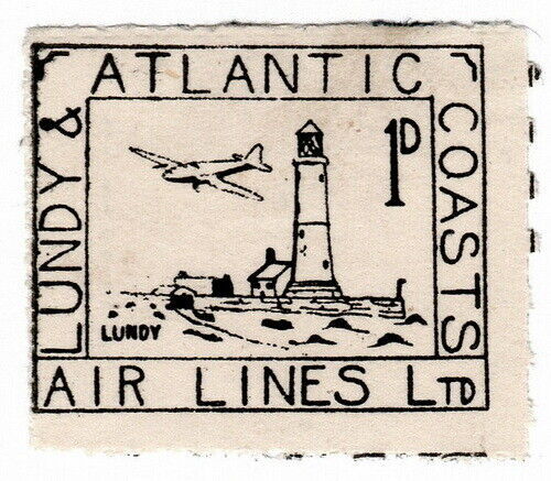 (I.B) Lundy & Atlantic Coasts Air Lines Ltd : Letter Stamp 1d | Great ...