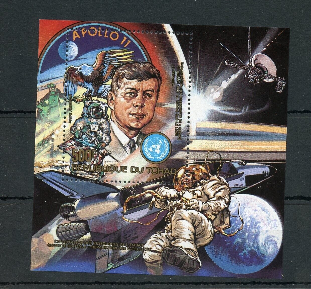 Chad John F. Kennedy Apollo 11 Moon Landing Sset of TWO S/S Mint Never ...