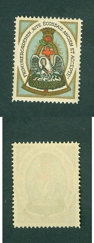 Denmark.Poster Stamp Freemason Masonic Order Rite Ecossais Ancien Et ...