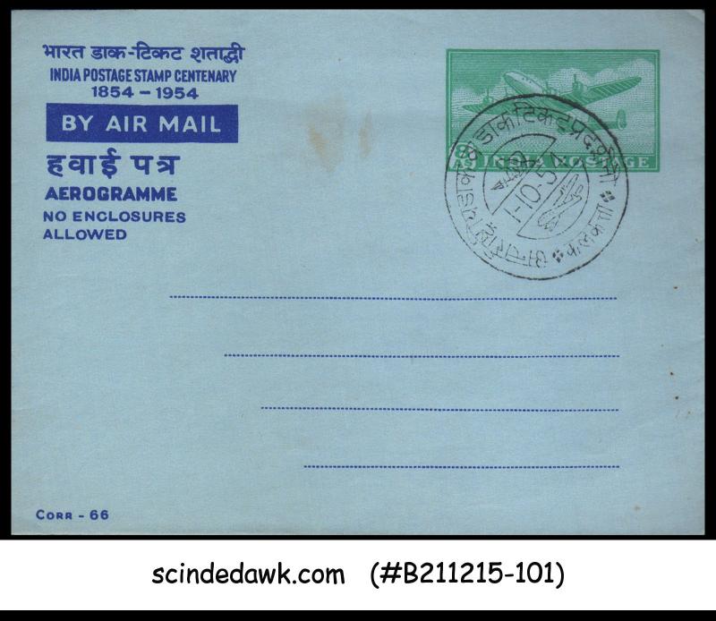 India - 1954 8a India Postage Stamp Centenary - Aerogramme - FDI | Asia ...