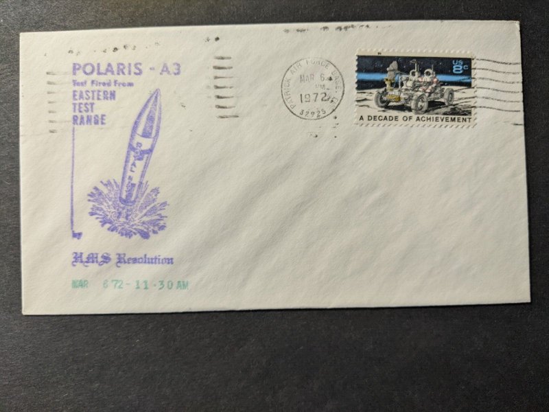 British HMS RESOLUTION S22 Navy Cover 1972 POLARIS MISSILE Cachet ...