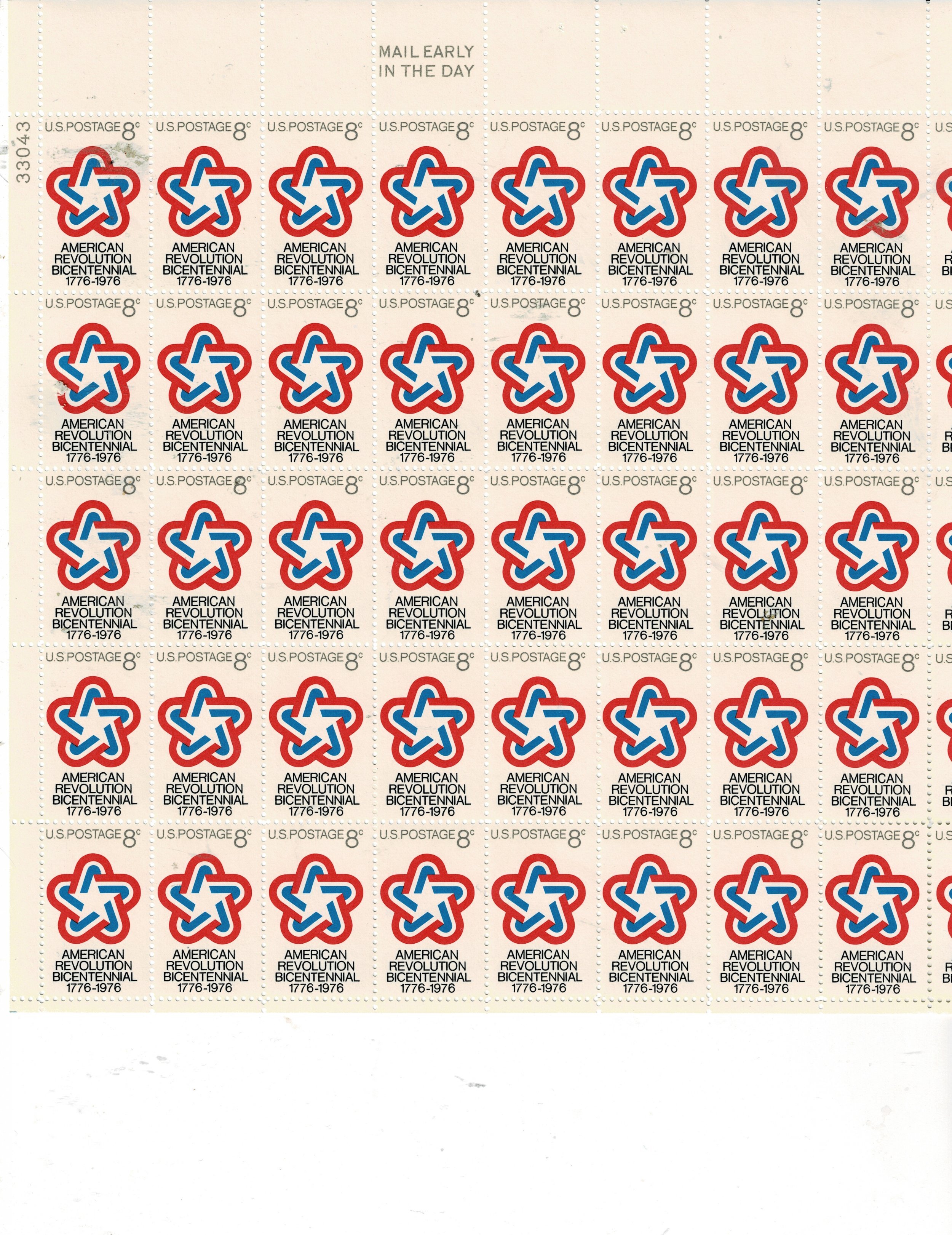American Bicentennial 8c US Postage Sheet VF MNH #1432 | United States ...
