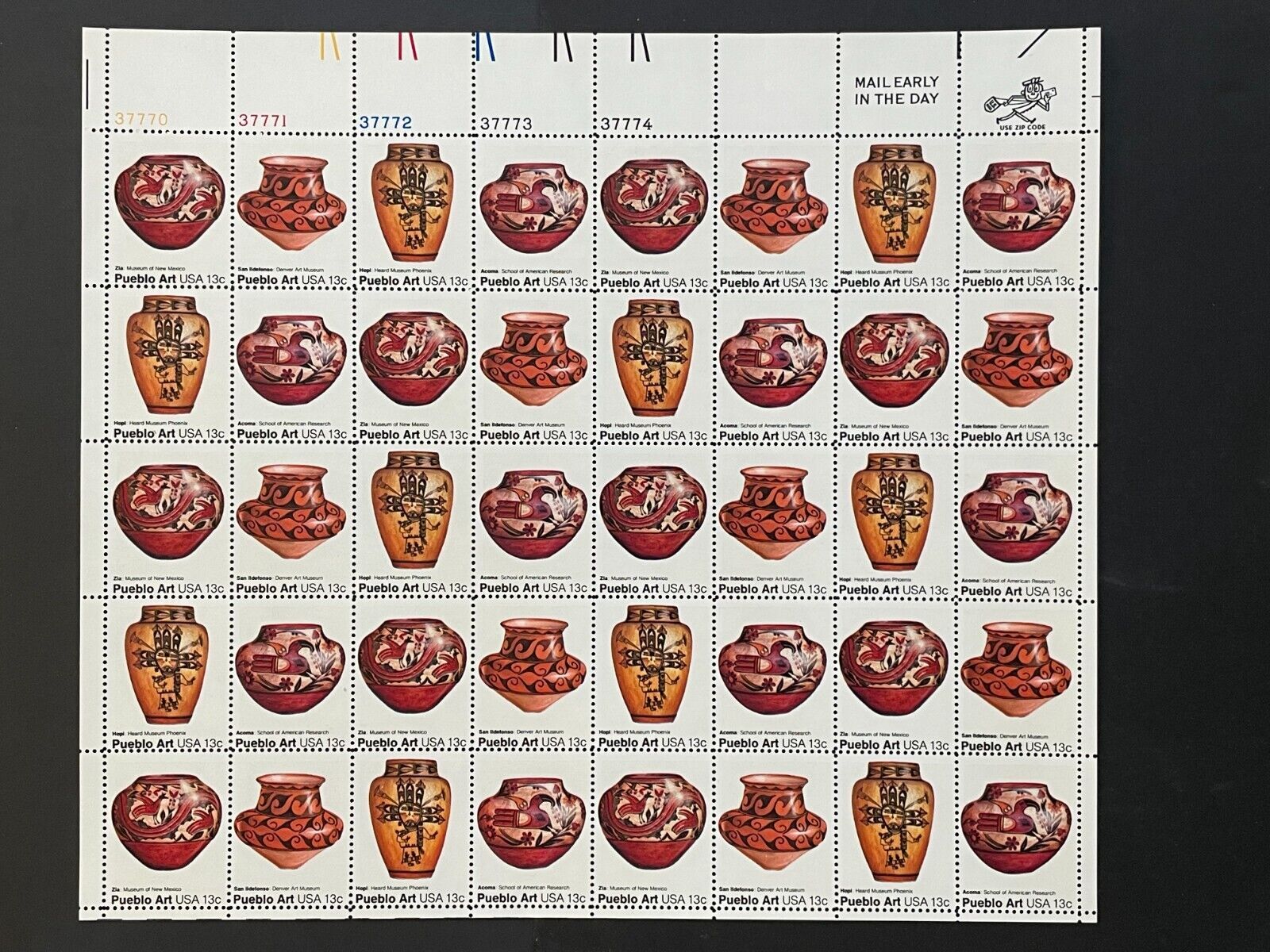 1977 sheet Native American Pueblo Art Sc# 1706-09 | United States ...