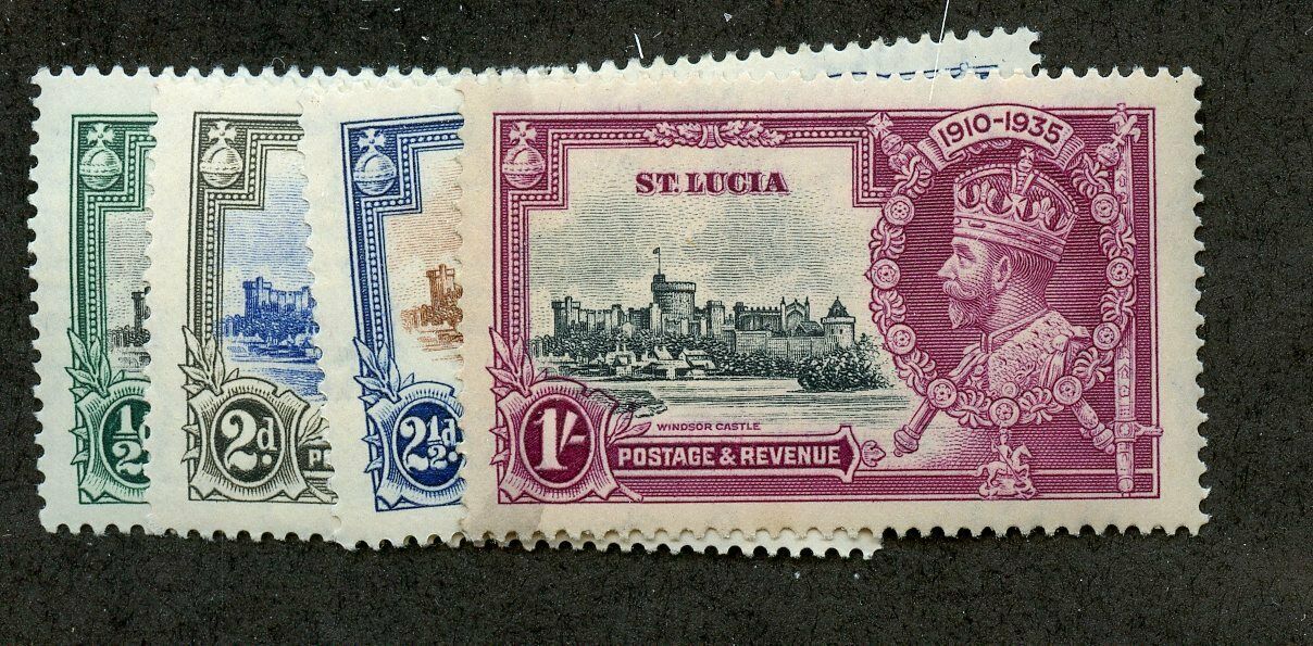 ST. Lucia Scott #91/94 1935 Silver Jubilee Mint Light Hinged Og-Scott ...