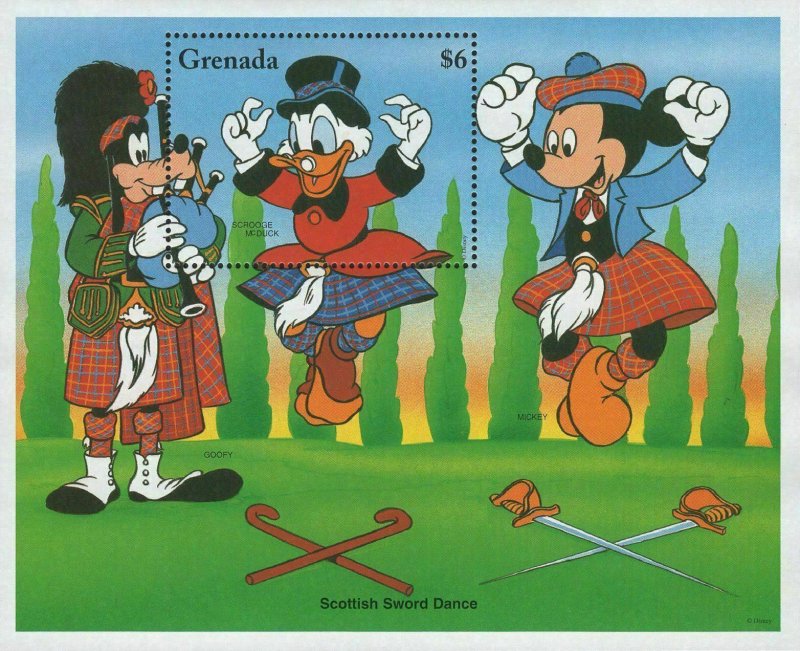 Disney Stamp Scottish Sword Dance Goofy Mickey Scrooge Mcduck Sov ...