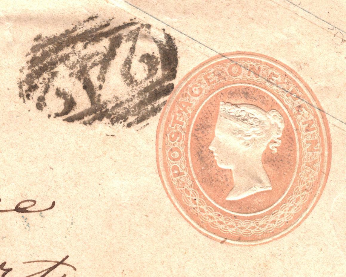 GB UNCANCELLED Penny Pink Postal Stationery Derby Numeral London 1845 ...
