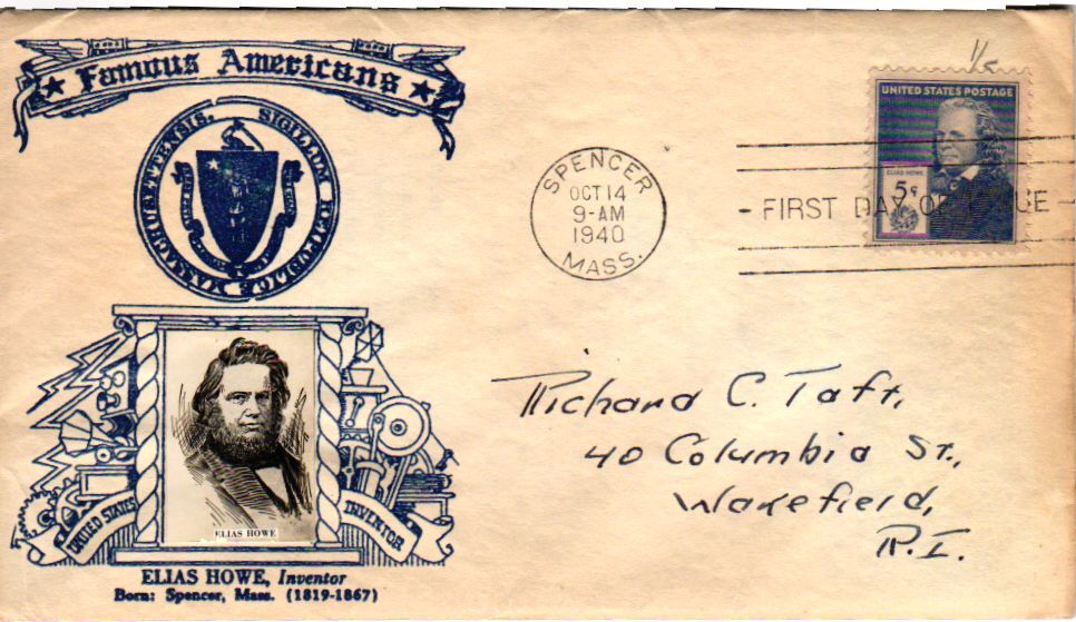 #892 Elias Howe – Crosby Cachet | United States, General Issue Stamp ...