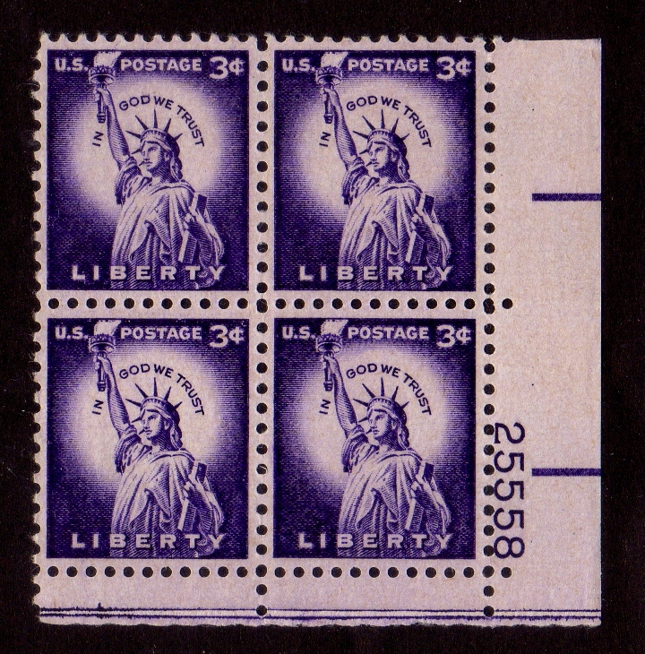 1035c 3c Liberty 25558 LR Plate Block | United States, General Issue ...