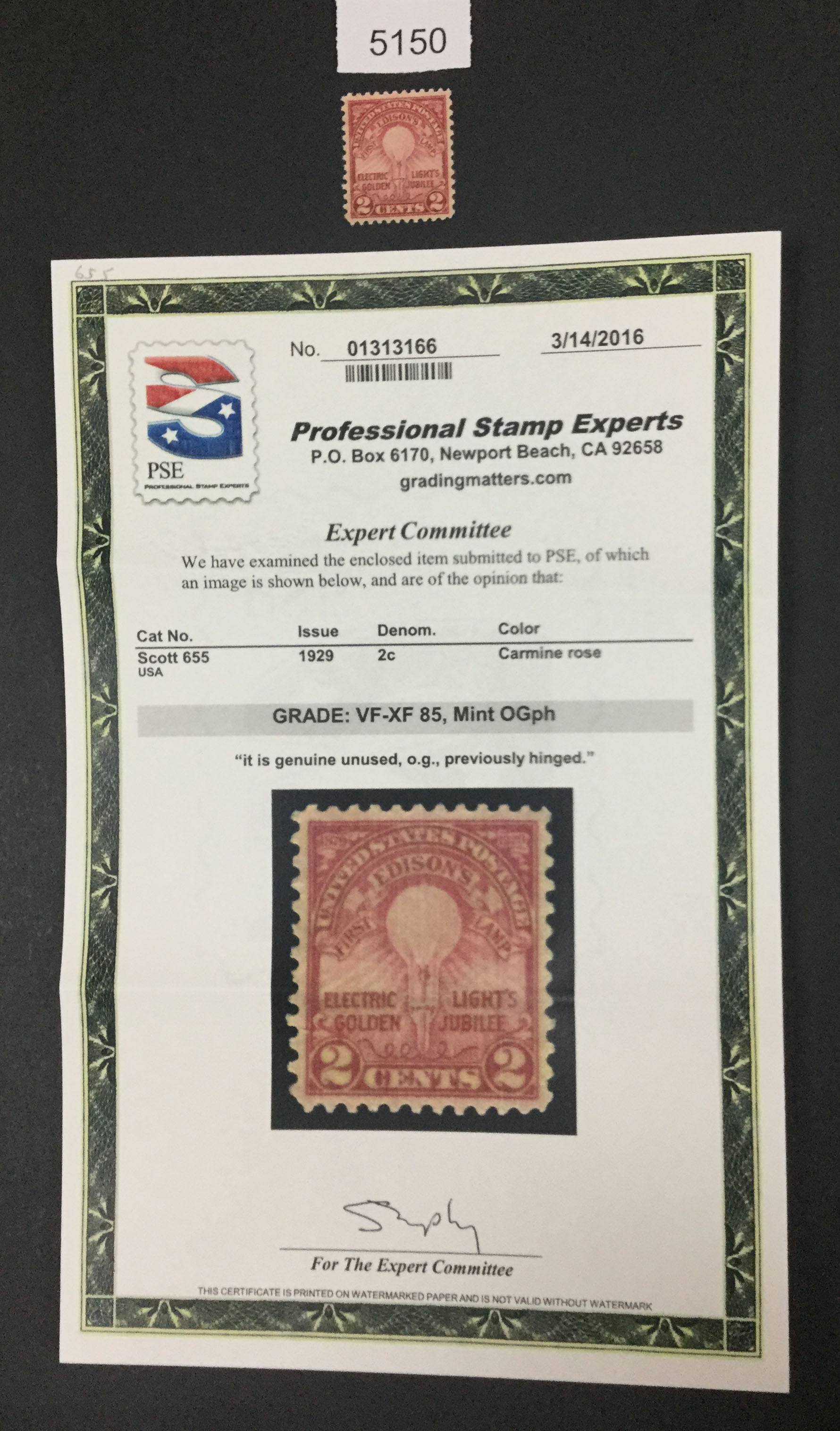 US Stamps #655 Mint OG NH *Pse Graded VF/Xf-85 Cert* LOT #5150 | United ...
