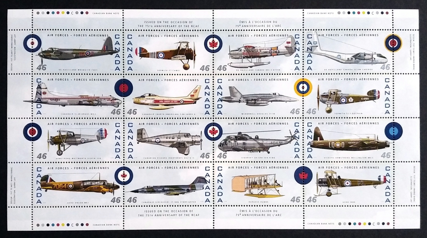 Canada 1999 - Air Force pane/16 MNH # 1808 | Canada, General Issue ...