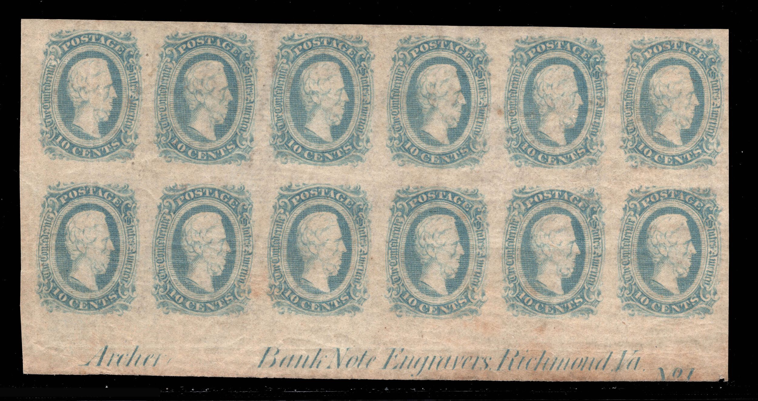 US Stamps CSA # 11c Mint OG 3lh/9nh Plate Block of 12 $600+++ LOT ...