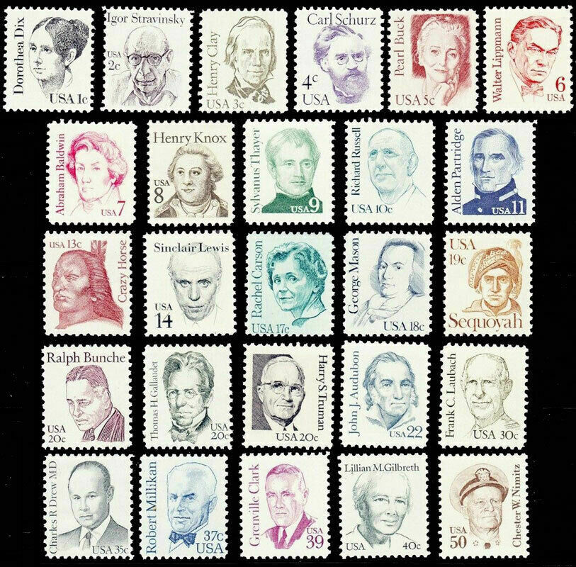 Scott#: 1844-1869 Great American Series (Single Stamps) | United States ...