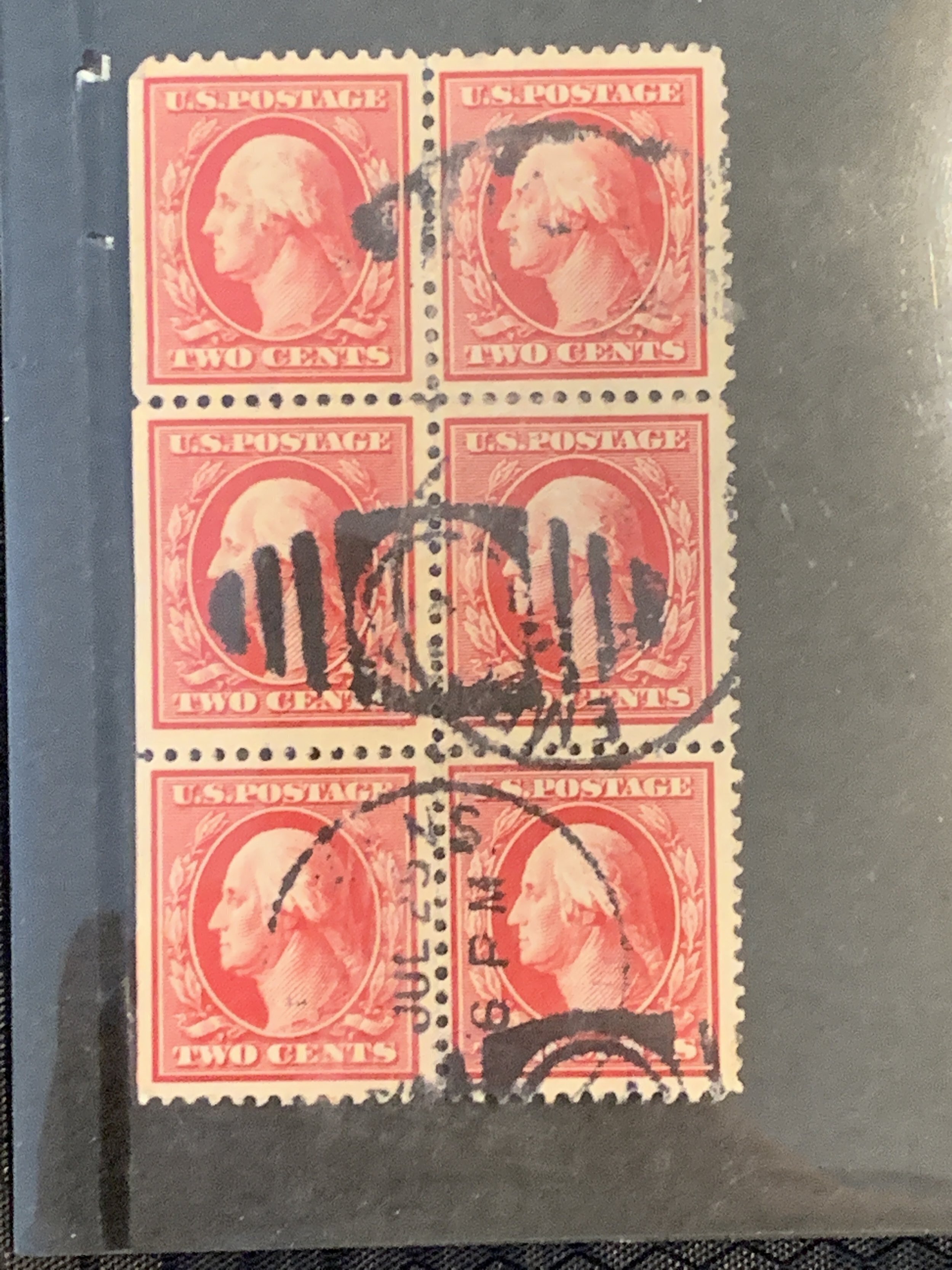 Rare Lot Of Two George Washington Red 2 Cent Antique Stamps | United ...