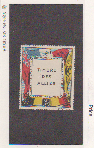 France WW1 The Allies War Collar Flag God Save The King Poster Stamp ...