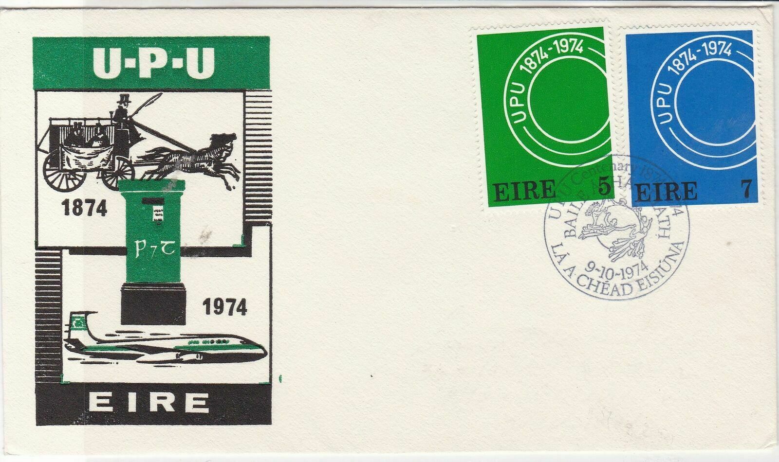 ireland Eire 1974 U.P.U. Centenary Universal Postal Union stamps cover ...