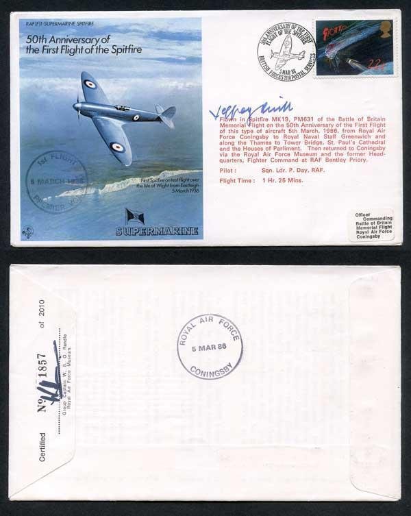 F1c 50th Ann of the First Flight of Spitfire Signed by Jeffrey Quill ...