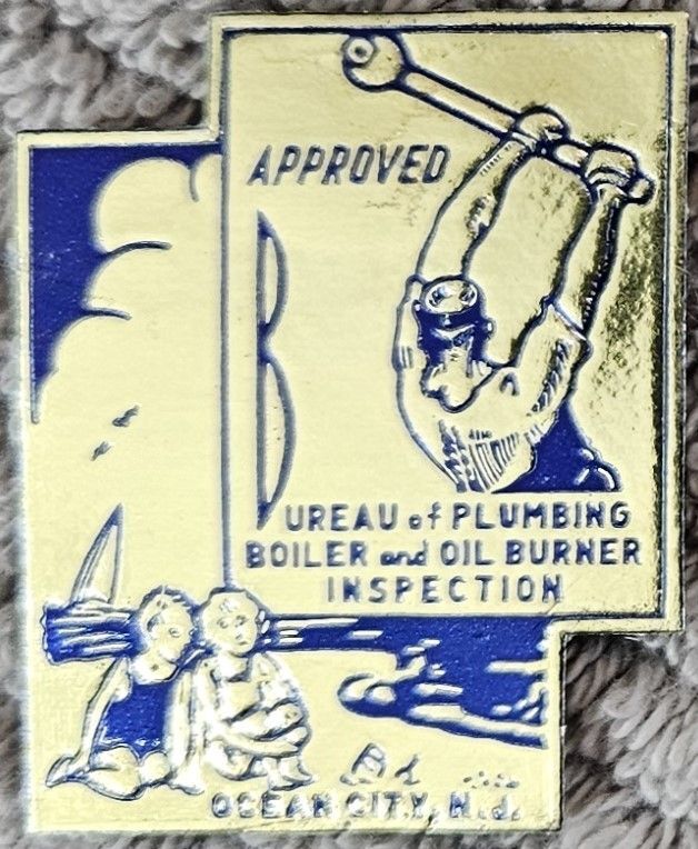Vintage US Poster Stamp Approved Bureau Plumbing Boiler Oil Burner ...