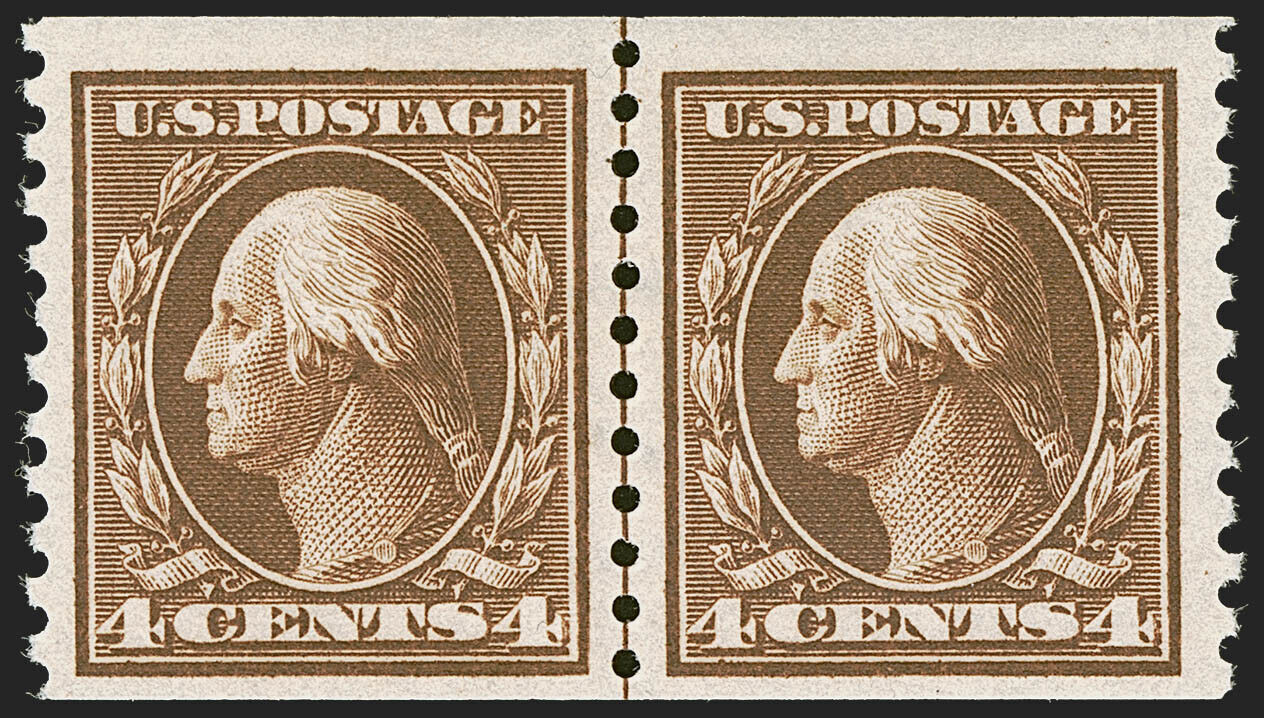 US Stamps #446 Coil Line Pair Mint OG NH VF PF Cert LOT #77737 ...