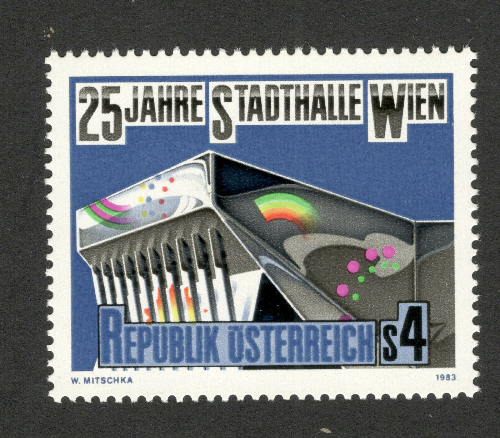 AUSTRIA-MNH STAMP-25th Anniversary of Vienna Stadthalle Architecture ...