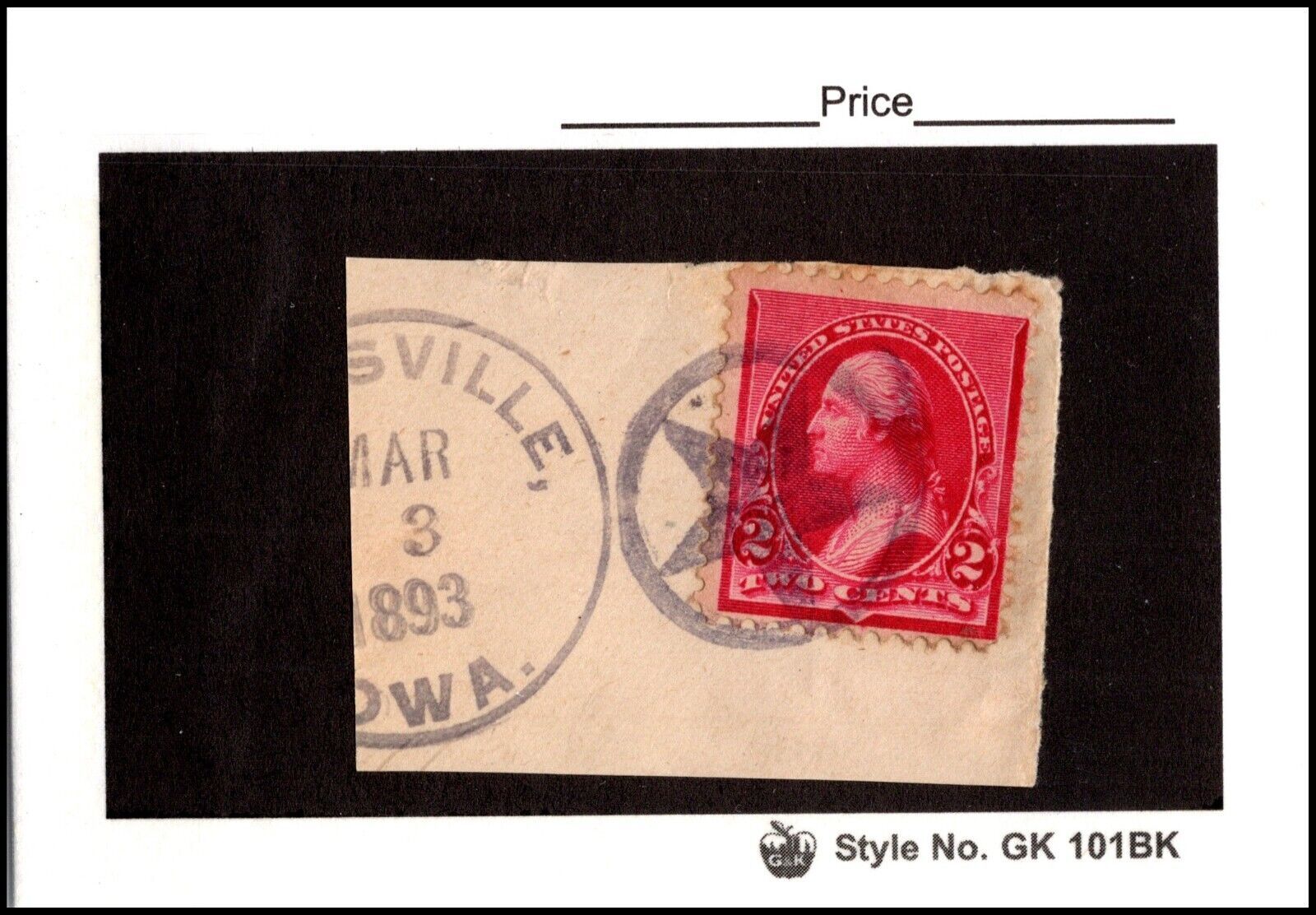 Kappystamps Washington Scott 220 on a Piece BIG RED Star in a Circle ...