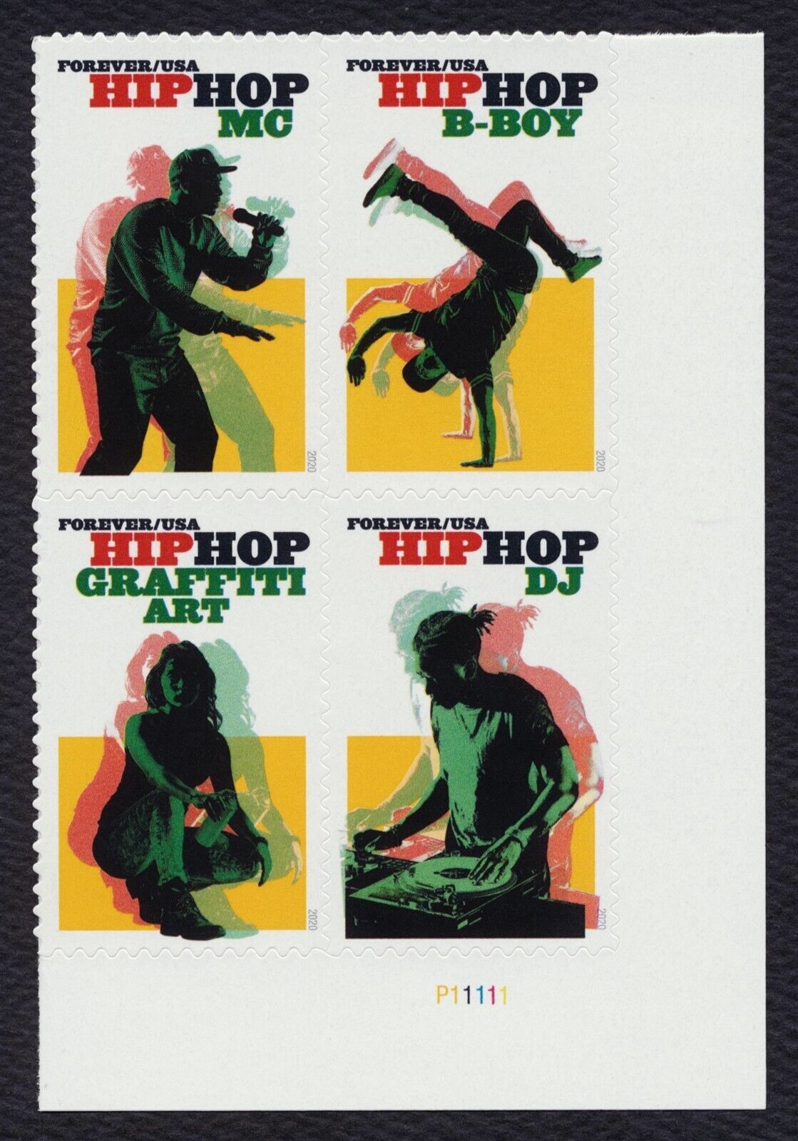#5483a Hip Hop, Plate Block [P11111 LR] Mint **ANY 5=** | United States ...