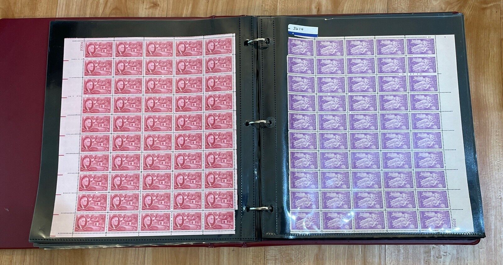 Scott Mint Sheet Album Padded Maroon 3-Ring Binder w/50 Double-Sided ...