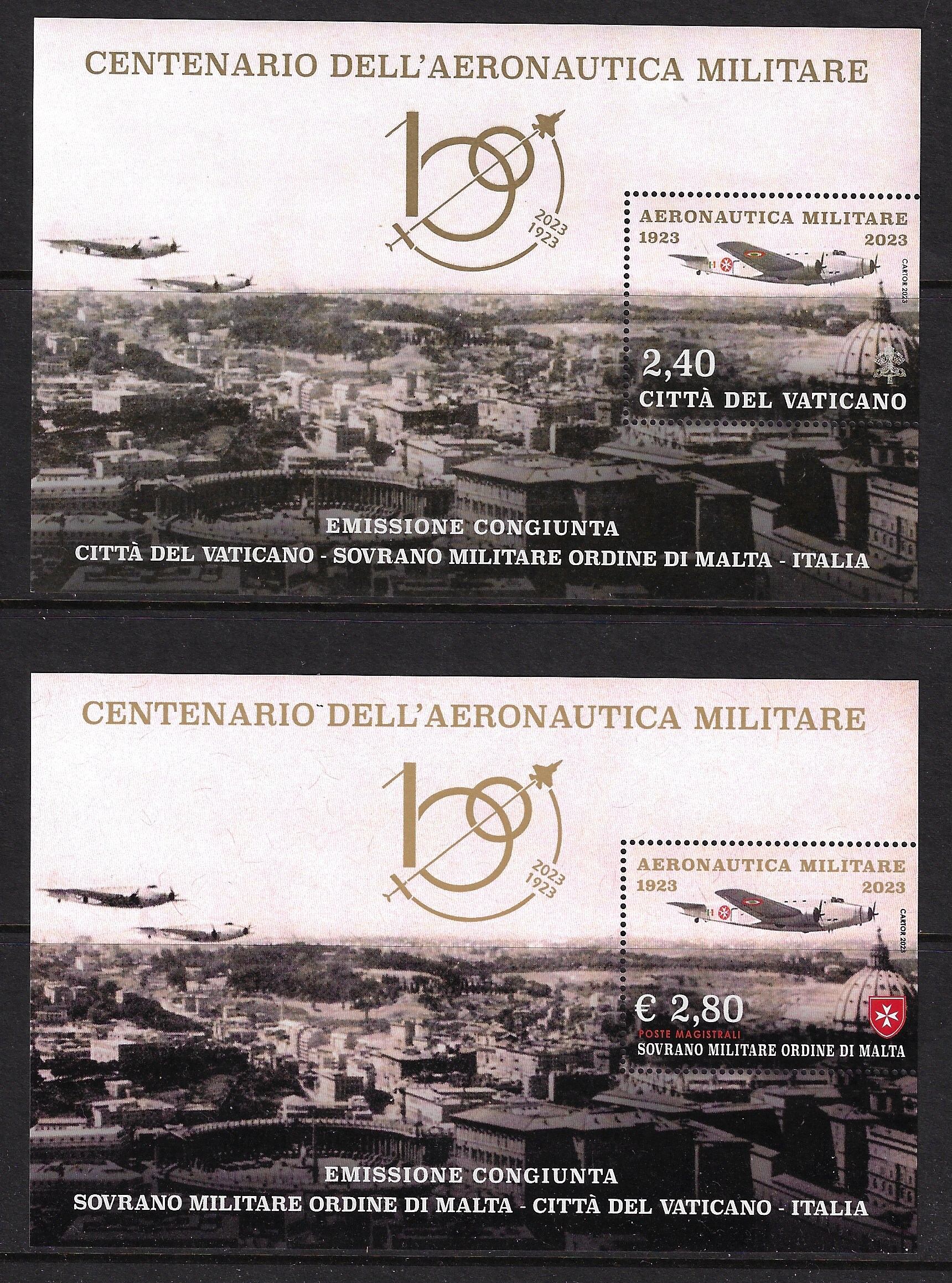 2023 Vatican - Smom "Centenario Aeronautica Militare" - Sheets - Mint ...