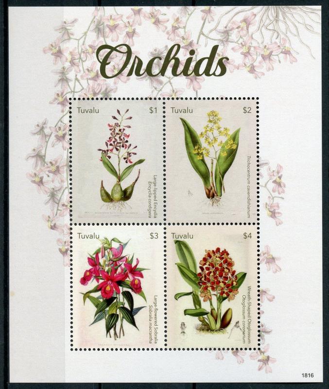 Tuvalu Flowers Stamps 2018 MNH Orchids Encydia Sobralia Orchid Nature ...
