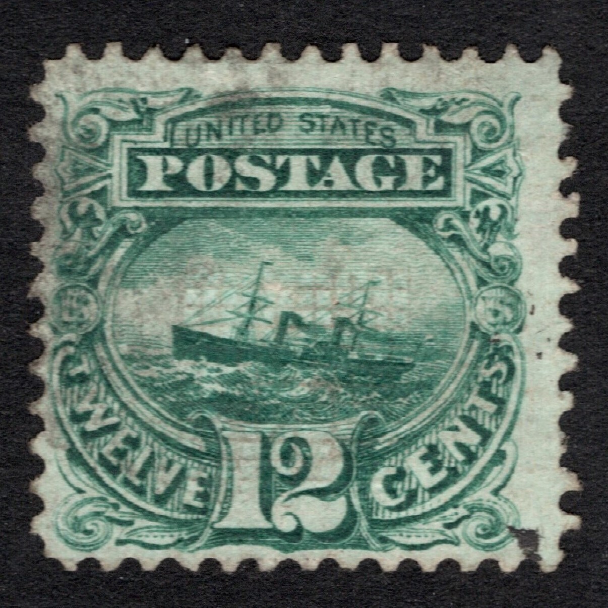 Used 1869 12c Fast Ocean Steamer Pictorial Stamp, Scott #117 | United ...