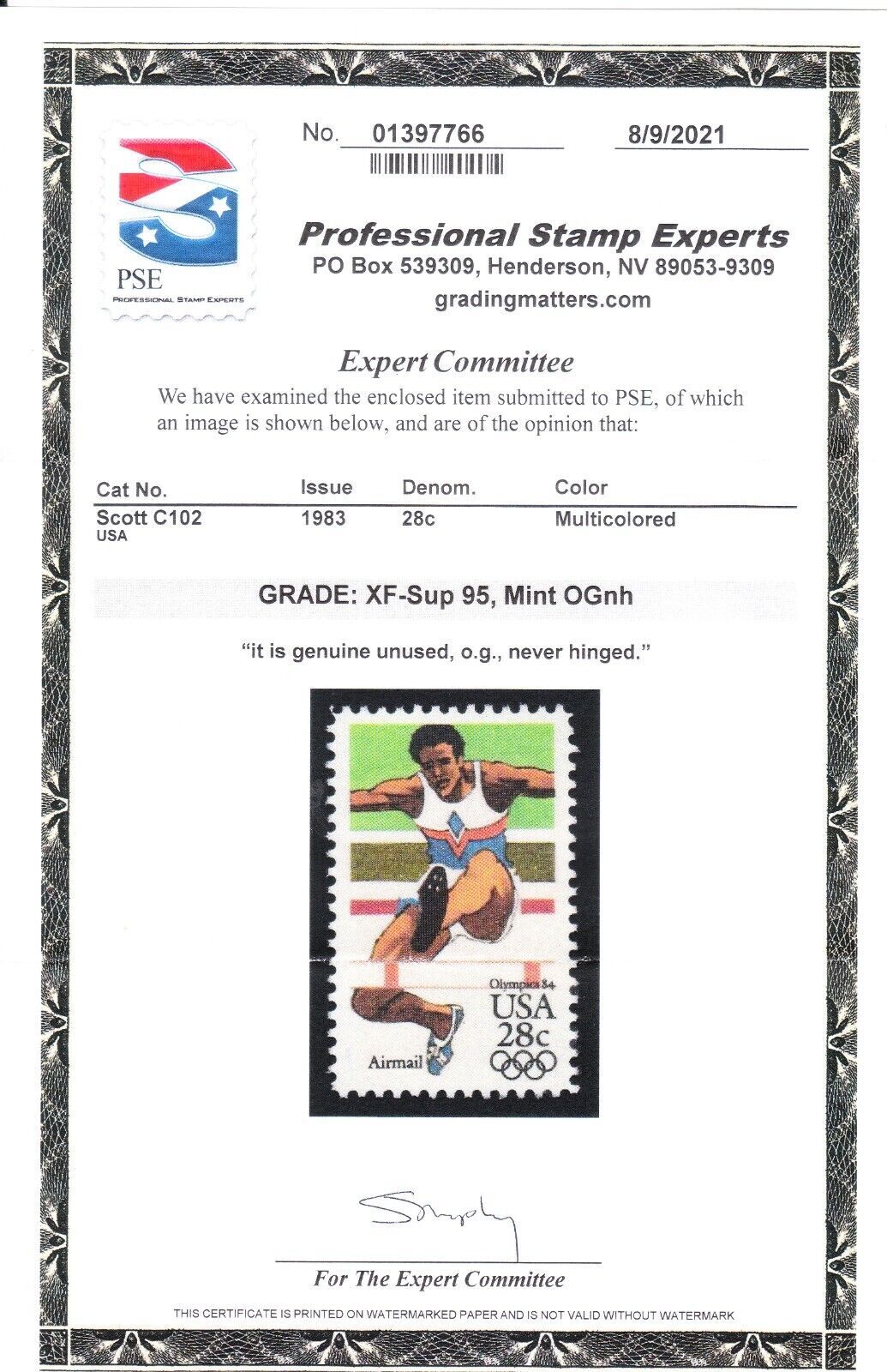 MOstamps - US #C102 Mint OG NH Grade 95 with PSE Cert - Lot # MO-5036 ...