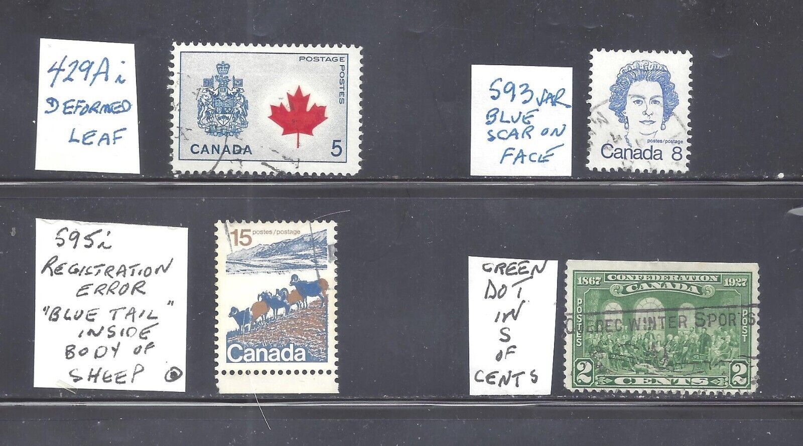 Canada 4 X Used Print Errors SEE Picture for Details Bs24841 | Canada ...