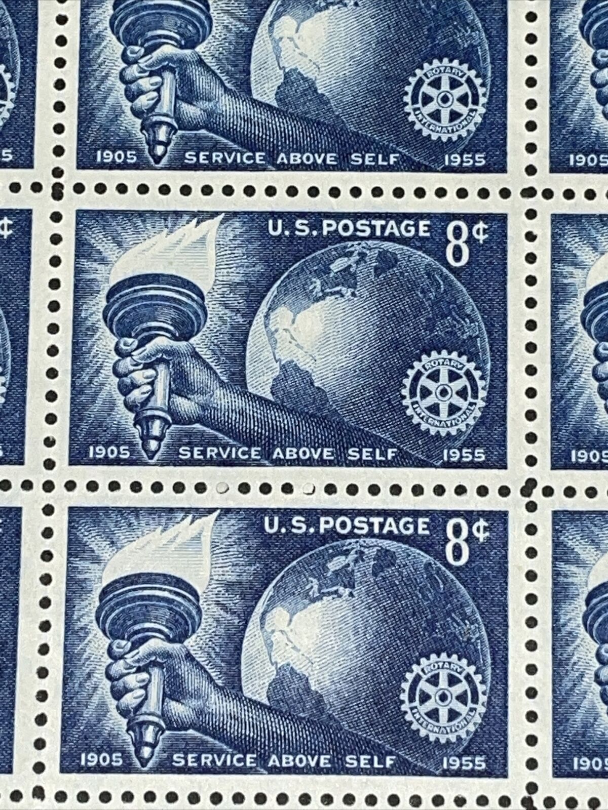 1955 sheet, 8-Cent Rotary International 50th Anniversary Sc# 1066 ...