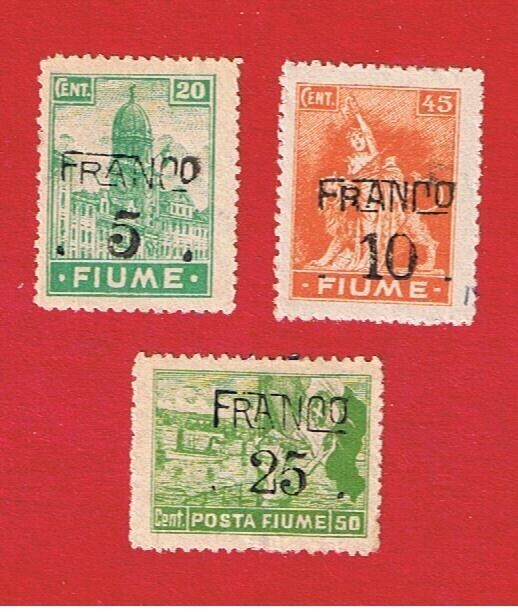 Fiume #58-60-65 MVFLH OG Surcharges Free S/H | Europe - Italy, General ...