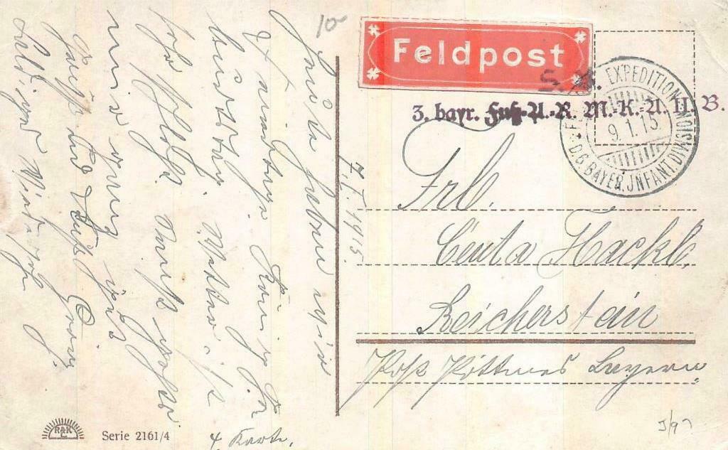 Germany Soldier's WW1 Military Propaganda Feldpost Label Mail Postcard ...