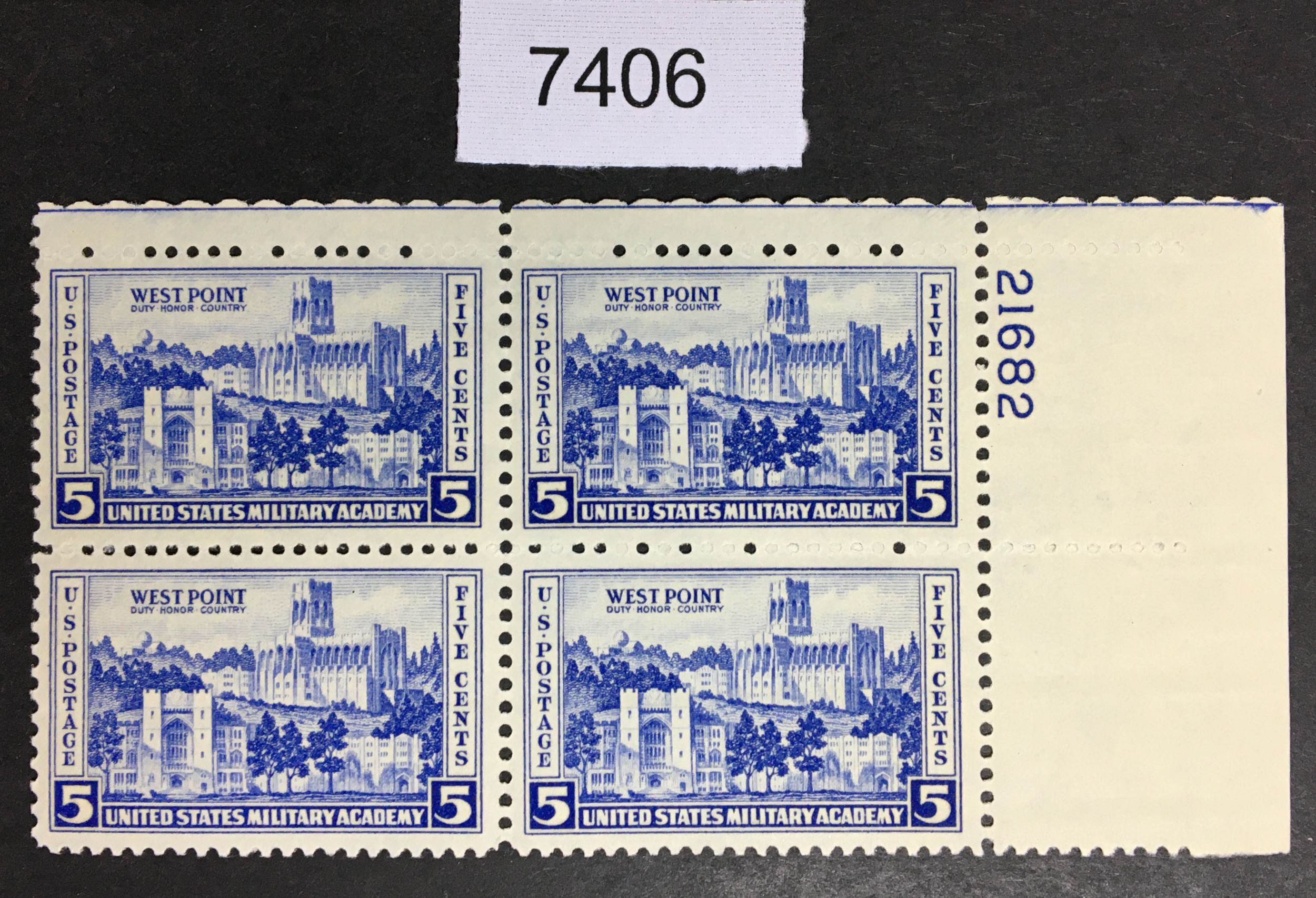 US Stamps # 789 Intact Plate Block of 4 Mint OG NH CAT. $ LOT #7406 ...