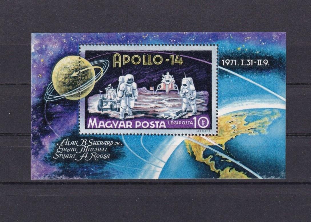 SA23g Hungary 1971 Apollo 14 Mission, Space mint minisheet | Europe ...