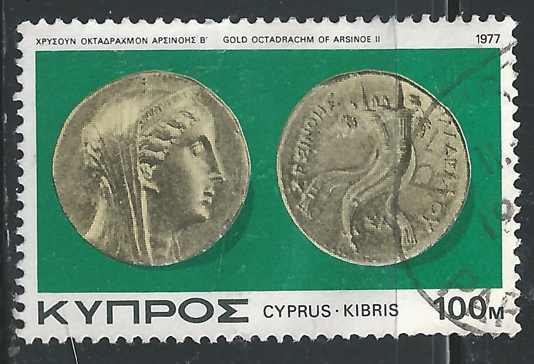 Cyprus #482 100m Ancient Coins of Cyprus-Gold Octadrachm of Arsinoe II ...