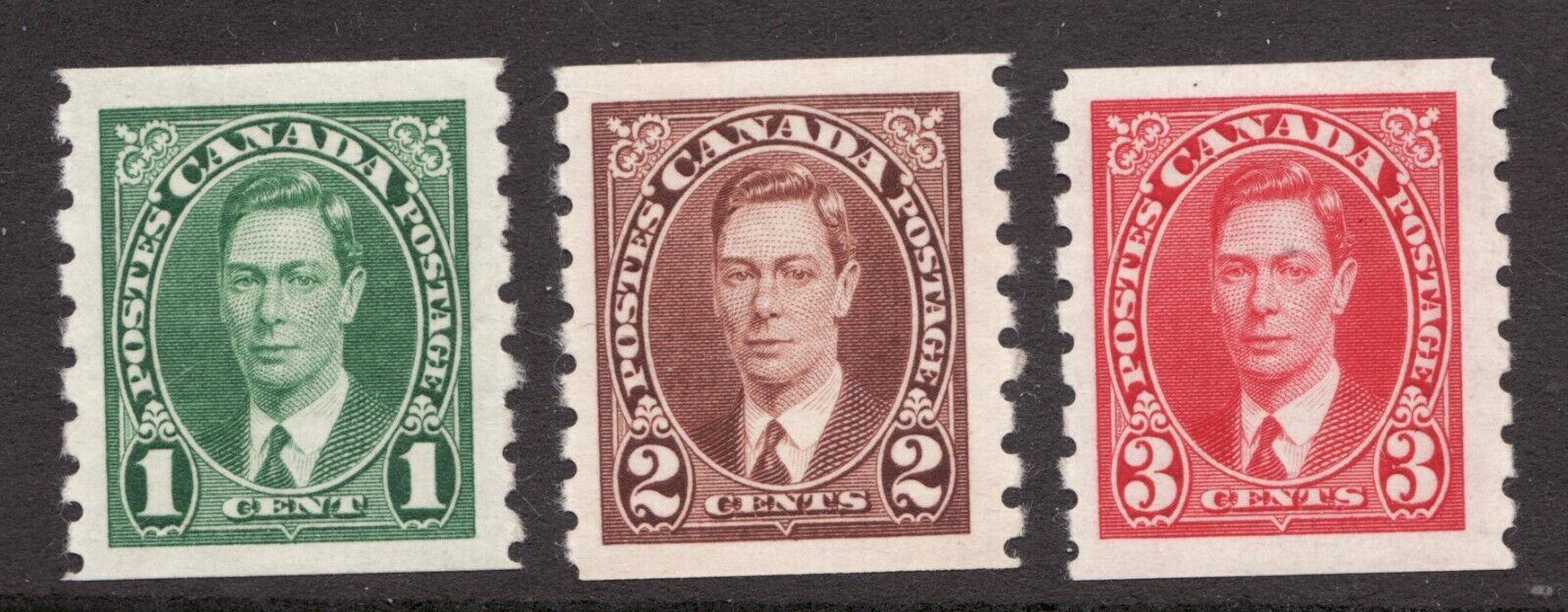 1937 - 238-40 - MH - Coil Set Canadian Stamps - Nice centering - cv$18. ...