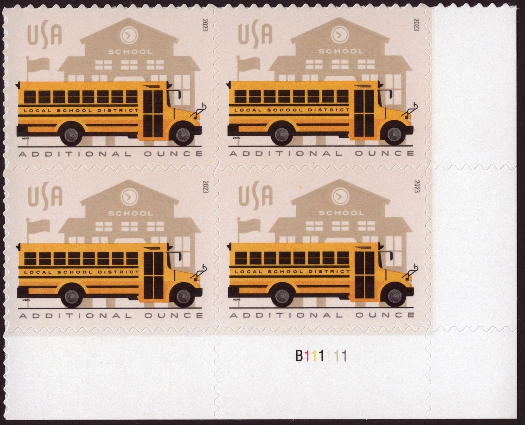 SC#5740 (Additional Ounce) School Bus Plate Block: LR #B111111 (2023 ...