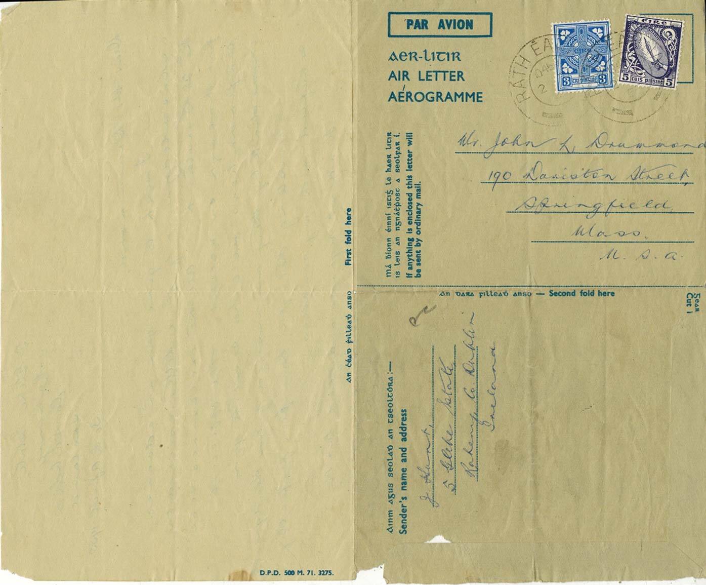 Ireland 3d Celtic Cross and 5d Sword of Light Formular Air Letter Jung ...