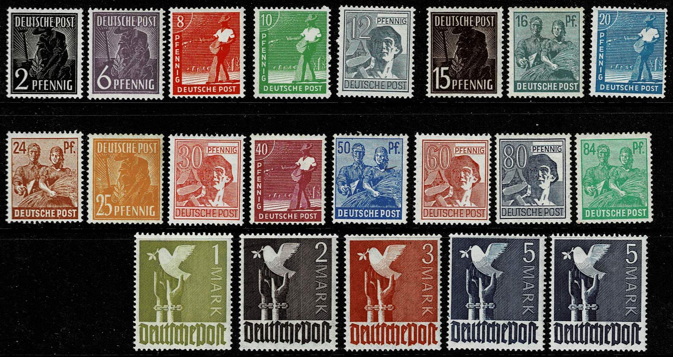 Germany 1947,Sc.#557;-576 MNH, 577 a+b MH, 577 a+b cv. € 11 | Europe ...