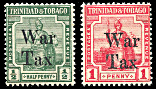 Trinidad and Tobago MR12-MR13, MNH, War Tax Overprints | Caribbean ...