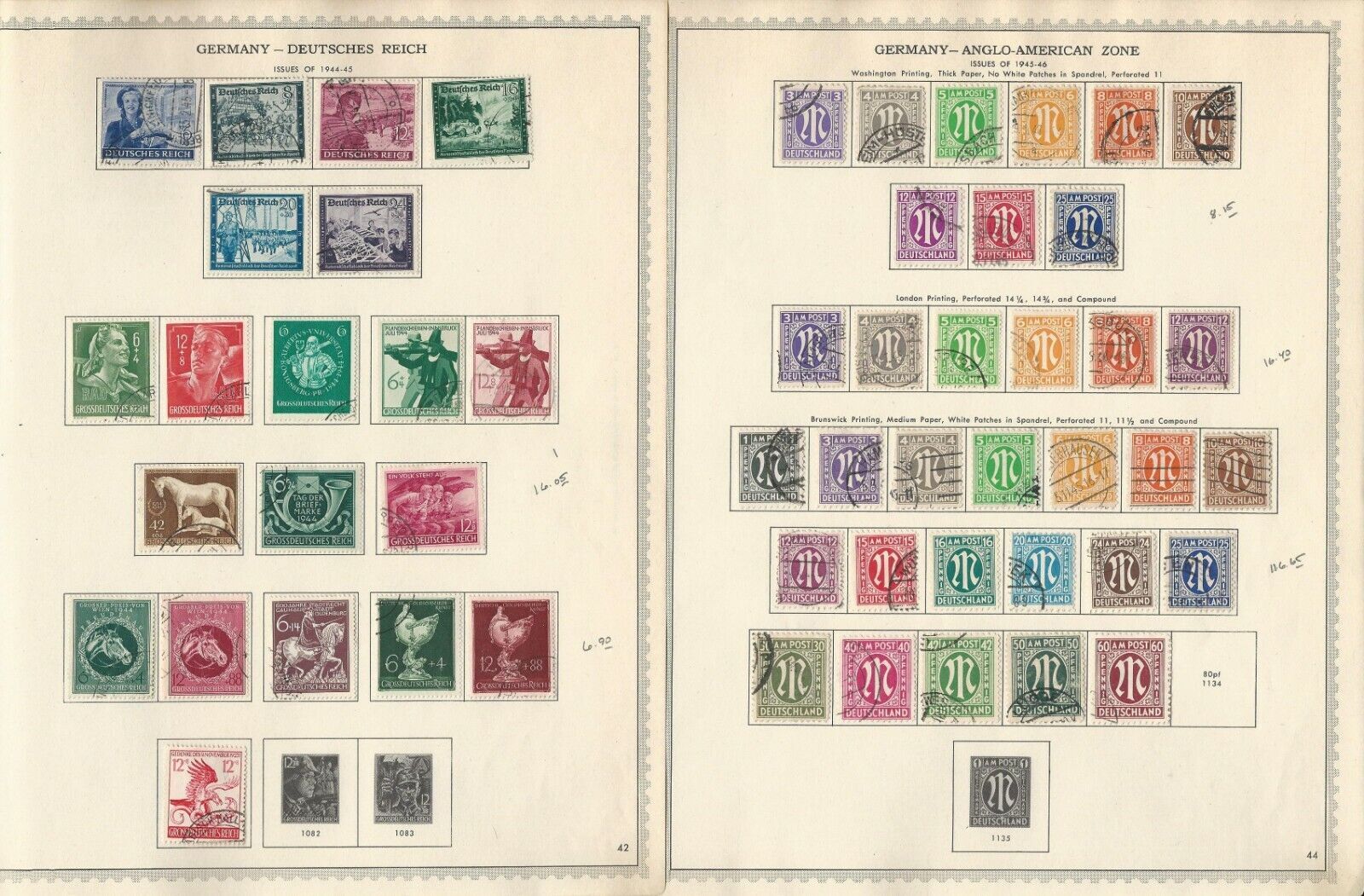 Germany Stamp Collection on 4 Minkus Specialty Pages, 1944-48 Zones ...