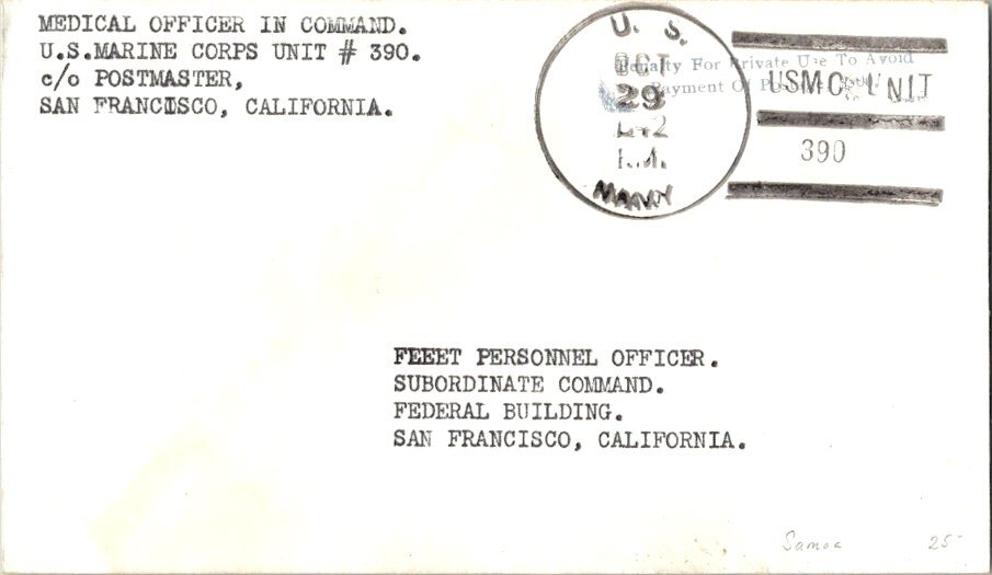 United States Marine Corps Medical Officer in Command, USMC Unit 390 ...